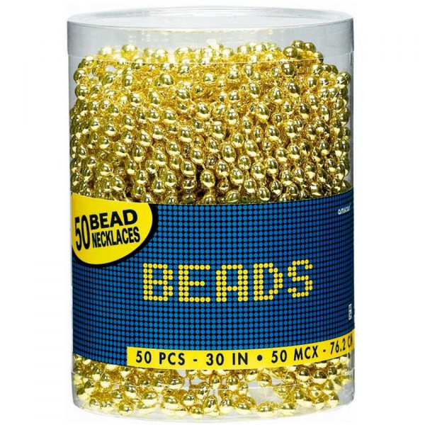 Bead Necklaces - Gold (50 count) - Halloween Costume Ideas 2024