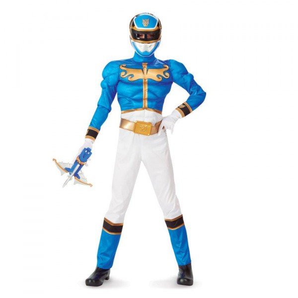 Blue Power Ranger Megaforce Muscle Chest Child Costume - Halloween ...