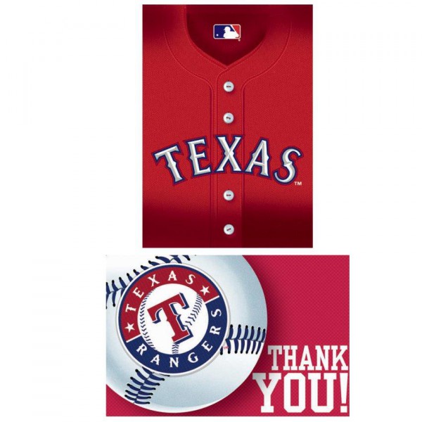 Texas Rangers Baseball - Invitation and Thank You Combo (8 each ...