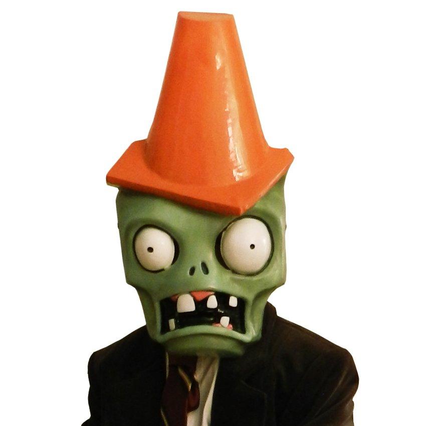 Plants vs. Zombies Cone Head Zombie Plastic Mask - Halloween Costume ...