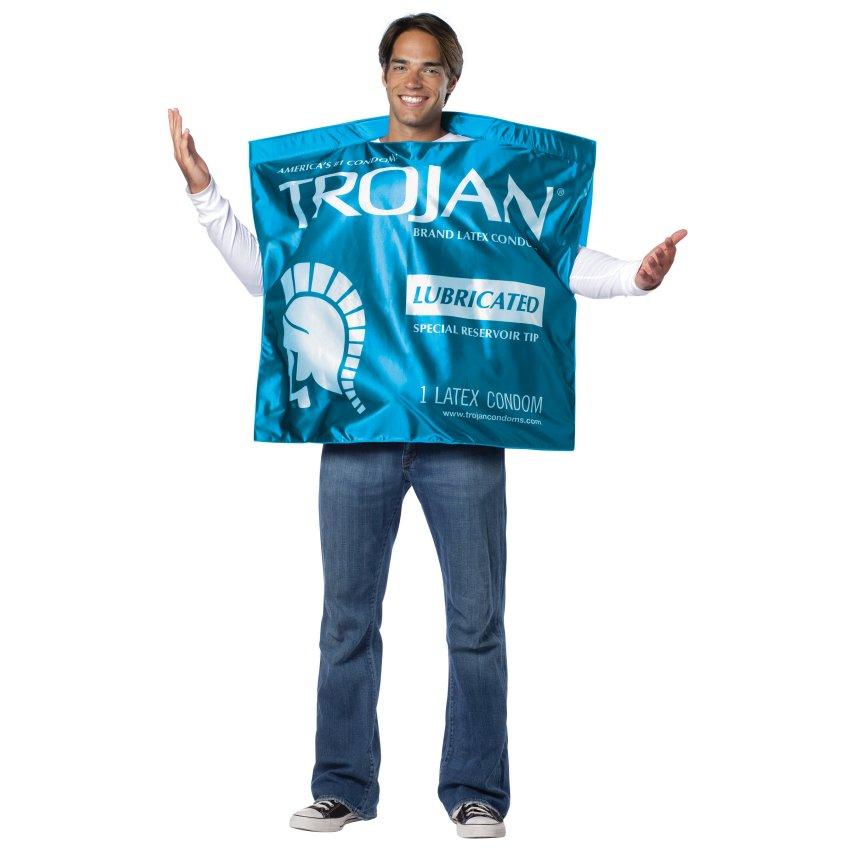 Trojan Lubricated Condom Wrapper Adult Costume - Halloween Costume ...
